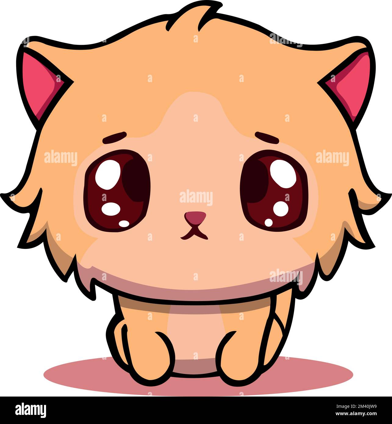 Vector Cartoon Of A Cute Kitten Stock Vector Image And Art Alamy