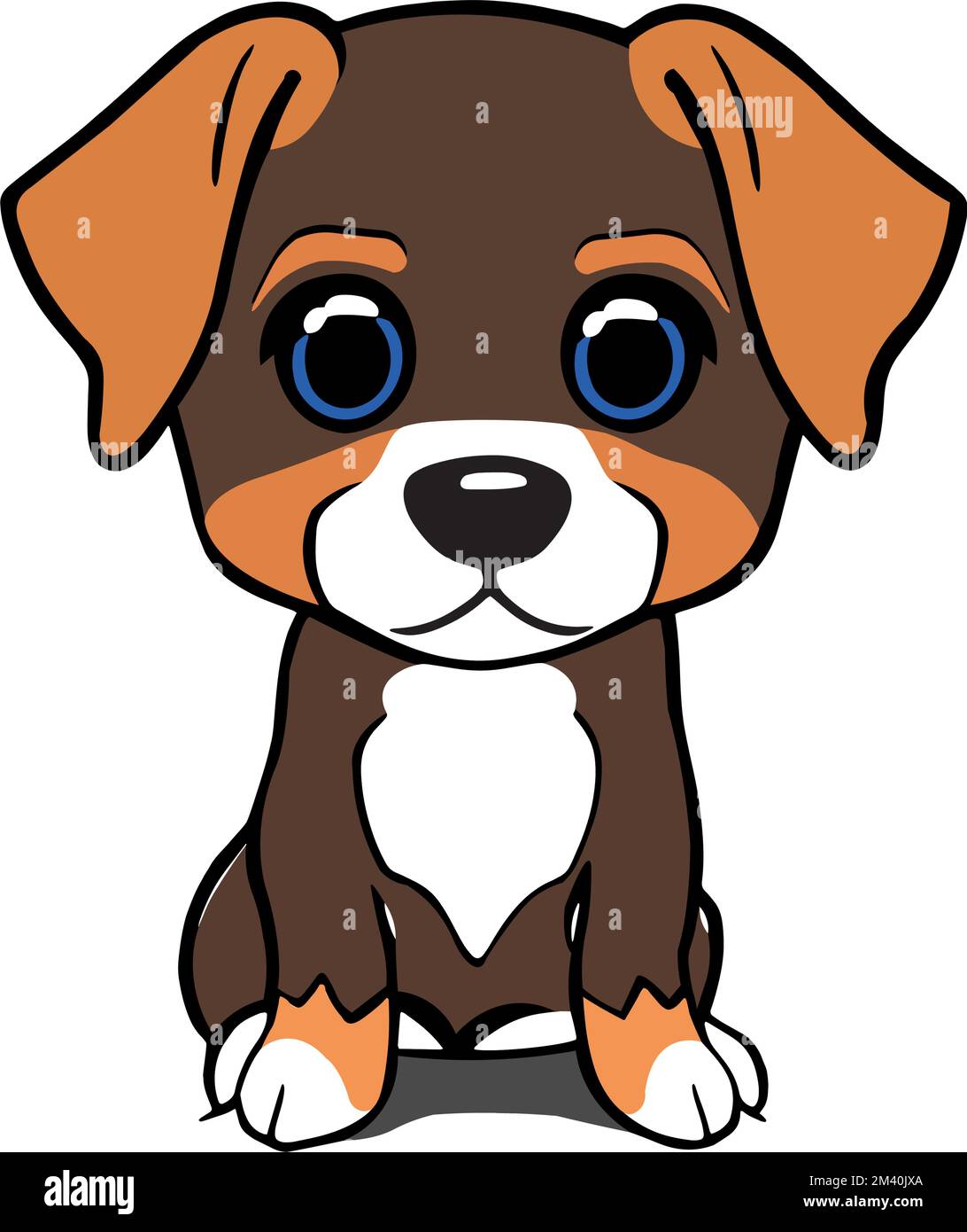 vector cartoon of a cute puppy Stock Vector Image & Art - Alamy