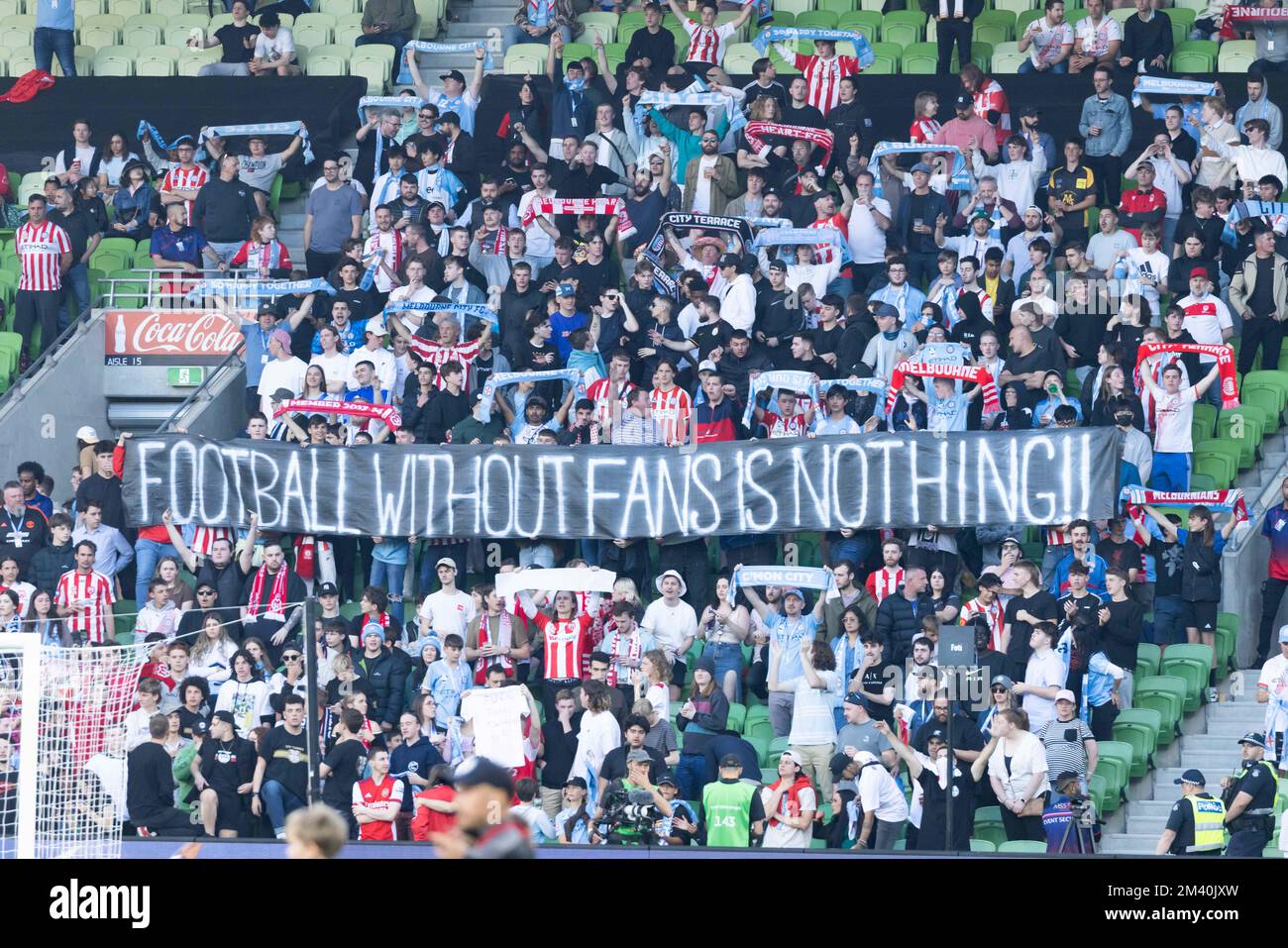 Melbourne city soccer fans hi-res stock photography and images - Alamy