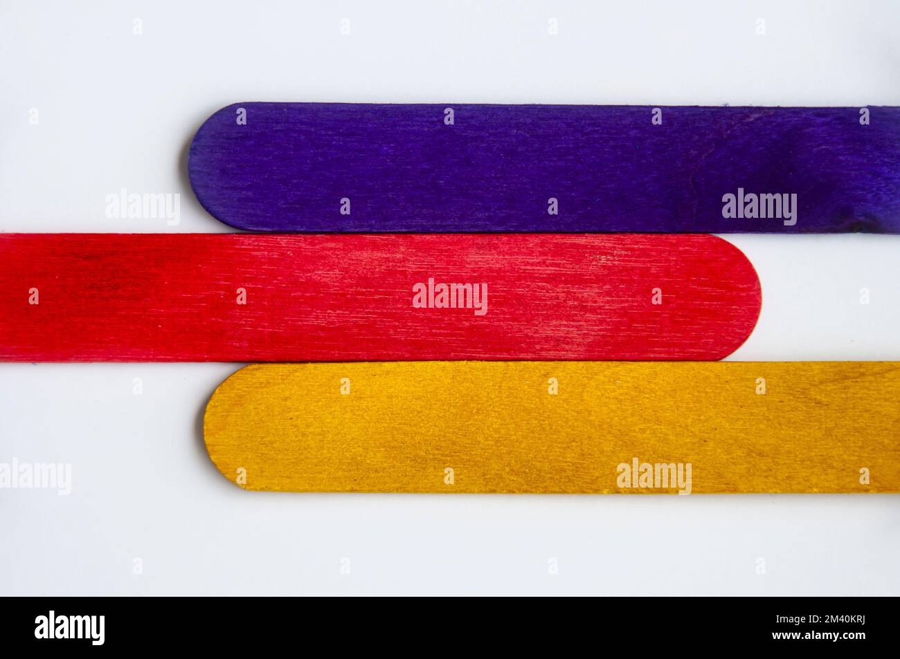 Top view of colored wooden sticks with customizable space for text ...