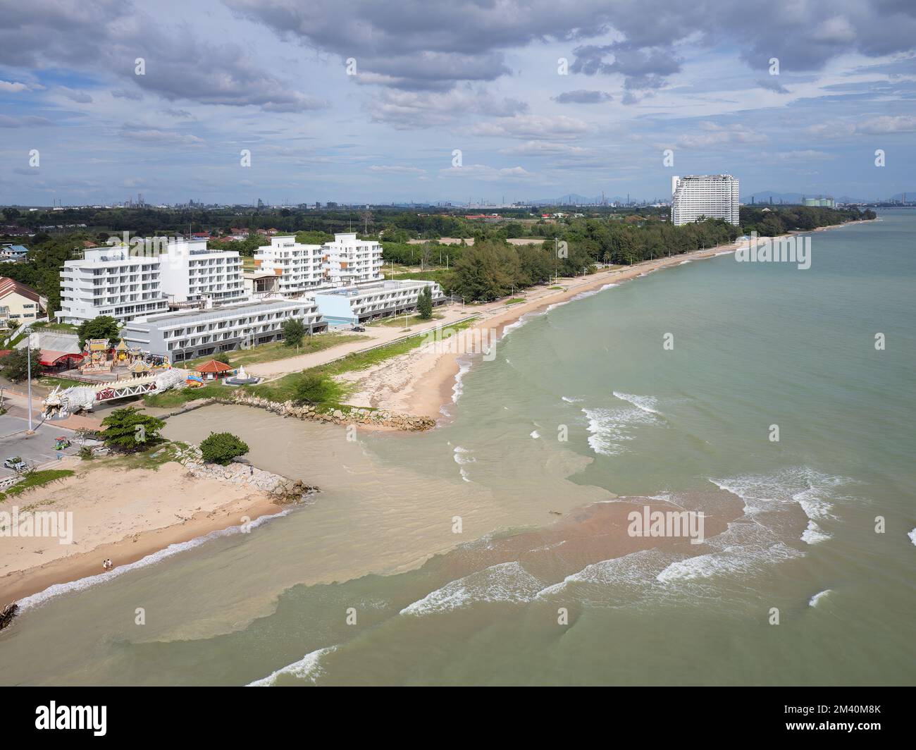 Beach and resorts at Phayun Beach in Ban Chang, Rayong Province of ...