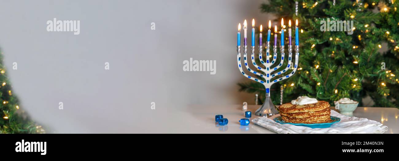 Traditional Hanukkah food is latkes, delicious potato dish Stock Photo ...