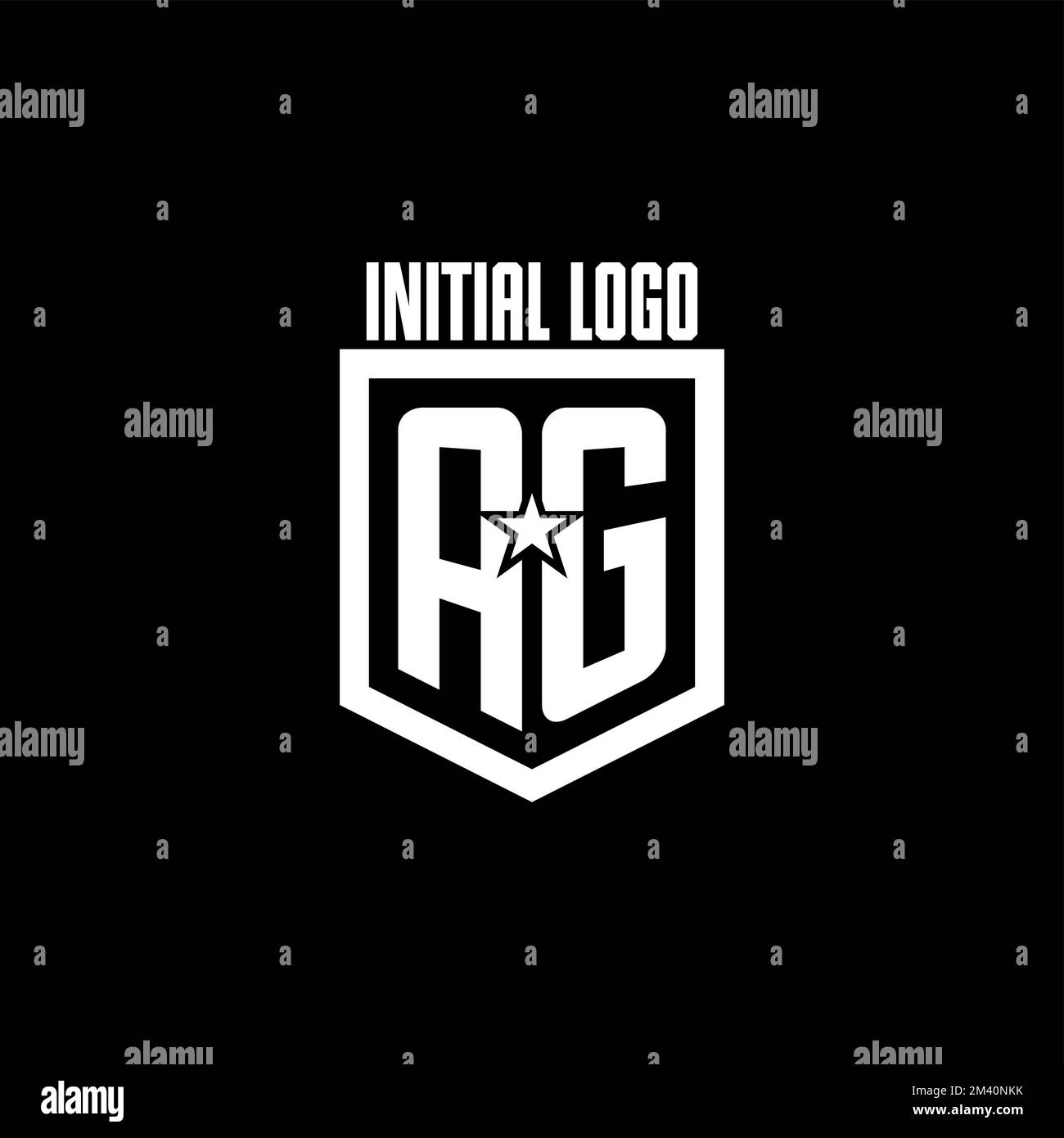 AG initial gaming logo with shield and star style design inspiration ...