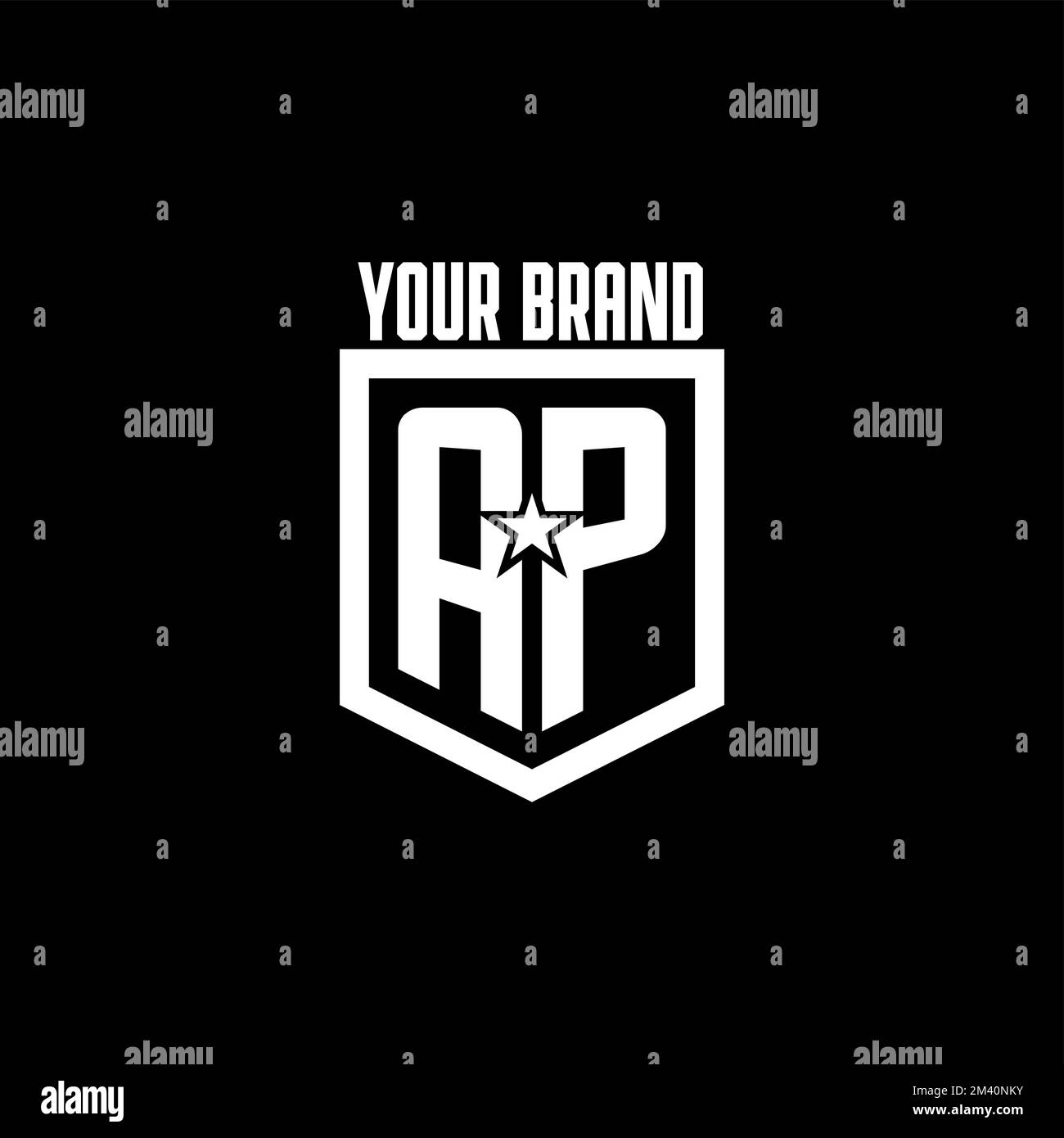 AP initial gaming logo with shield and star style design inspiration ...