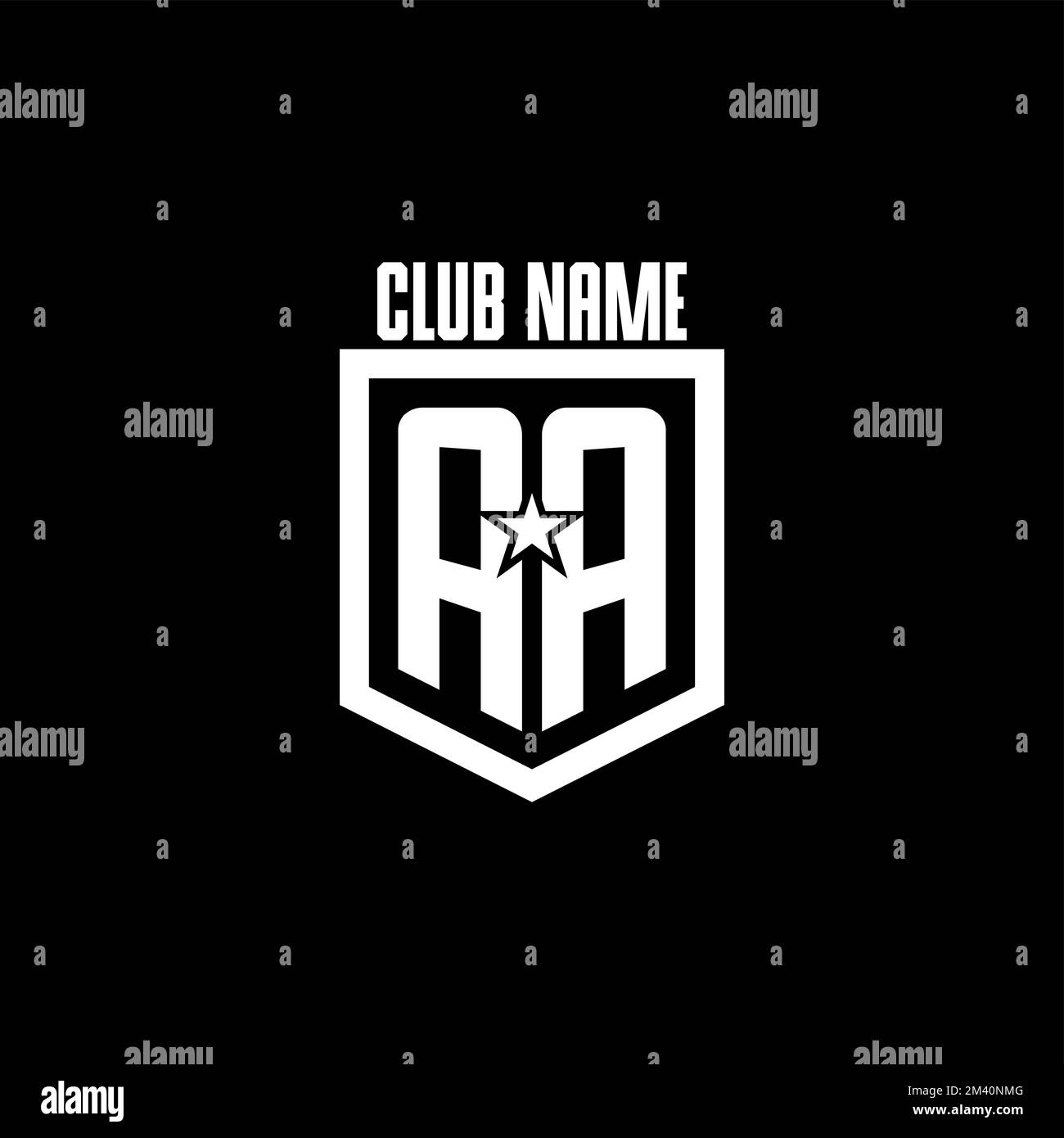 AA initial gaming logo with shield and star style design inspiration ...