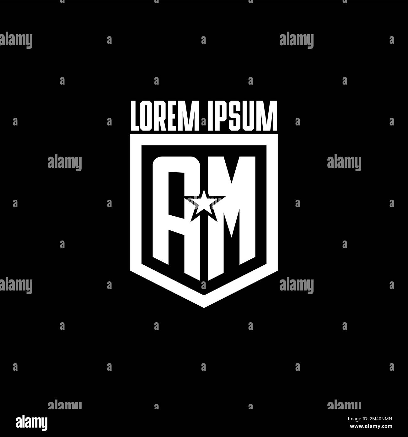 AM initial gaming logo with shield and star style design inspiration ...