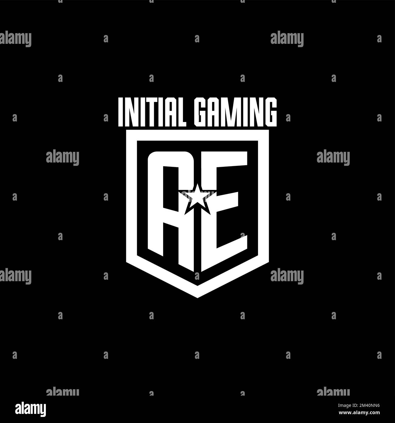 AE initial gaming logo with shield and star style design inspiration ...