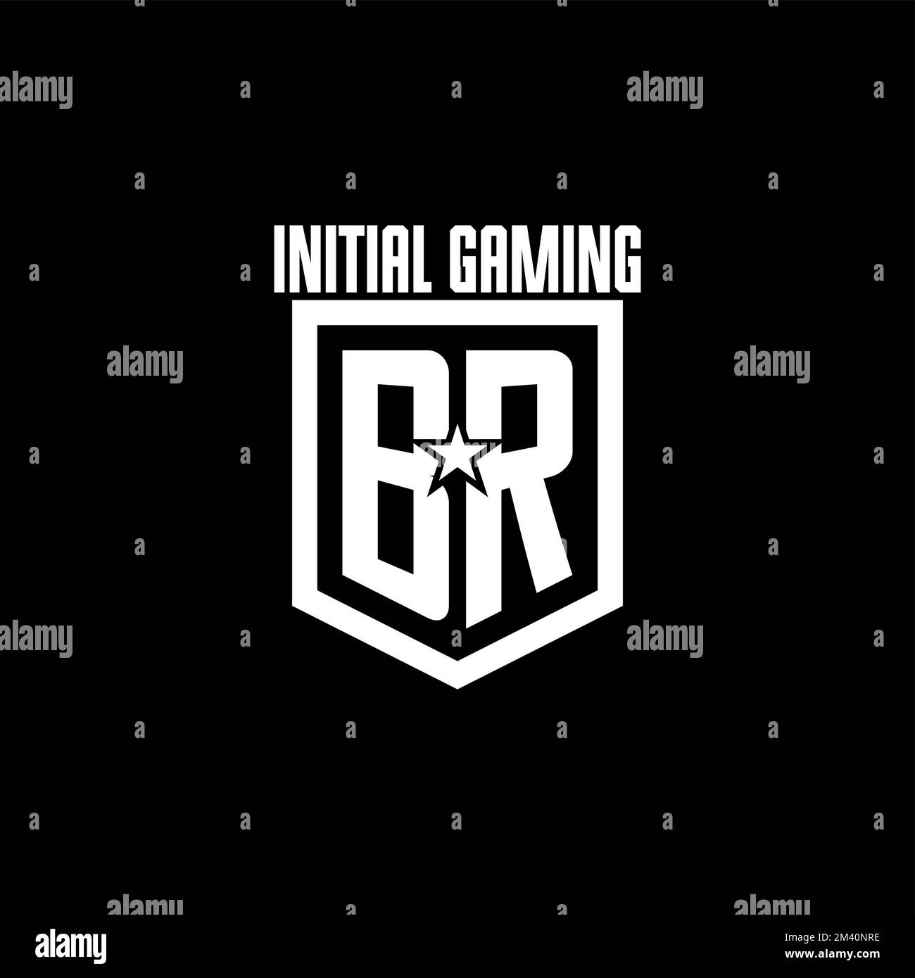 BR initial gaming logo with shield and star style design inspiration ...