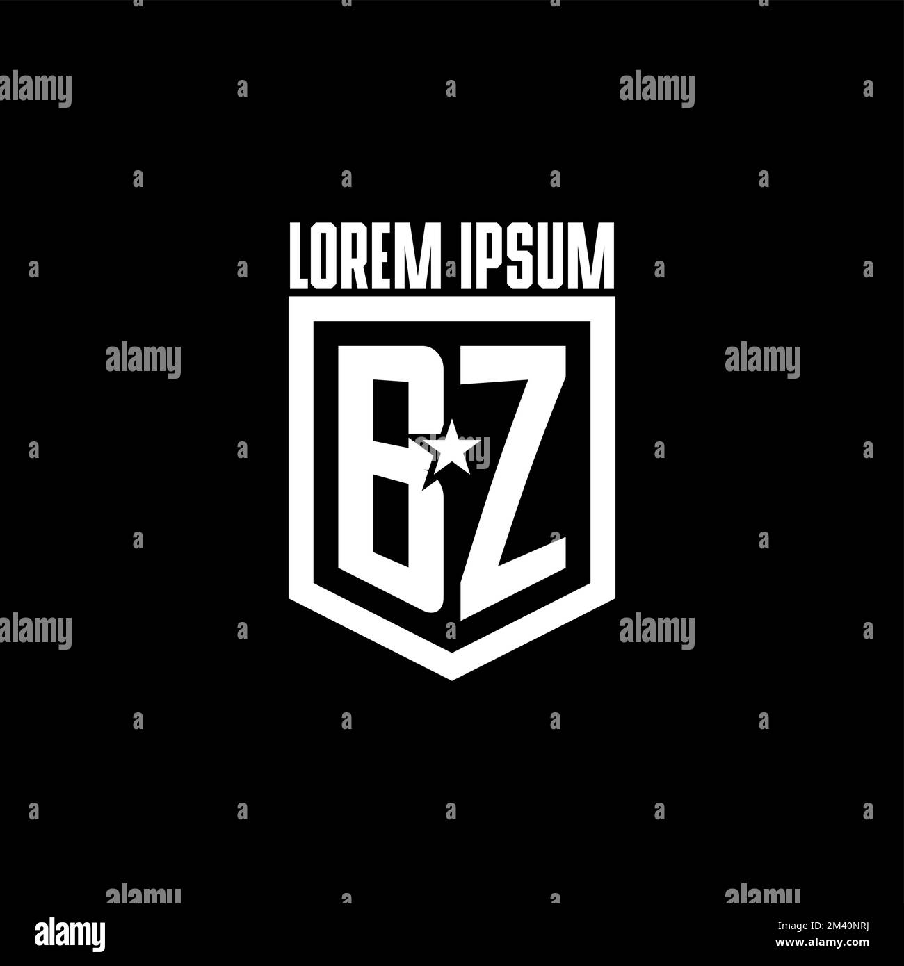 BZ initial gaming logo with shield and star style design inspiration ...