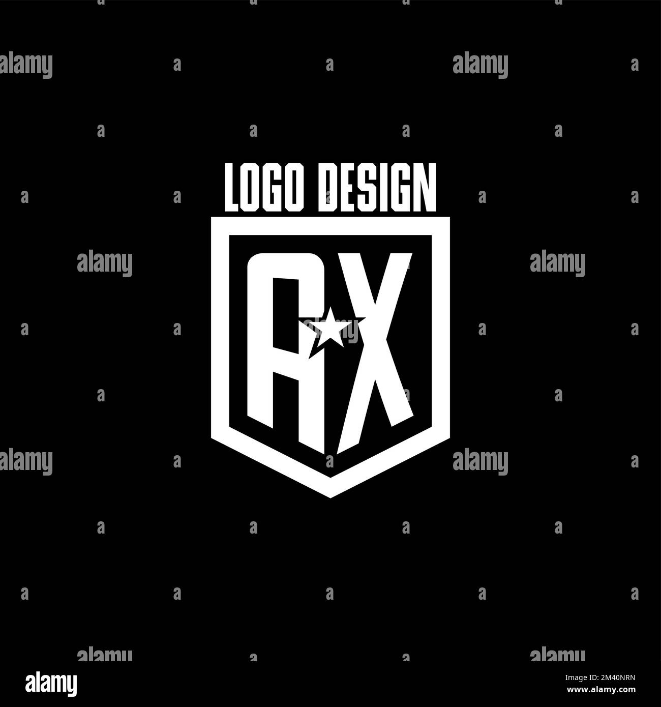 AX initial gaming logo with shield and star style design inspiration Stock Vector Image & Art ...