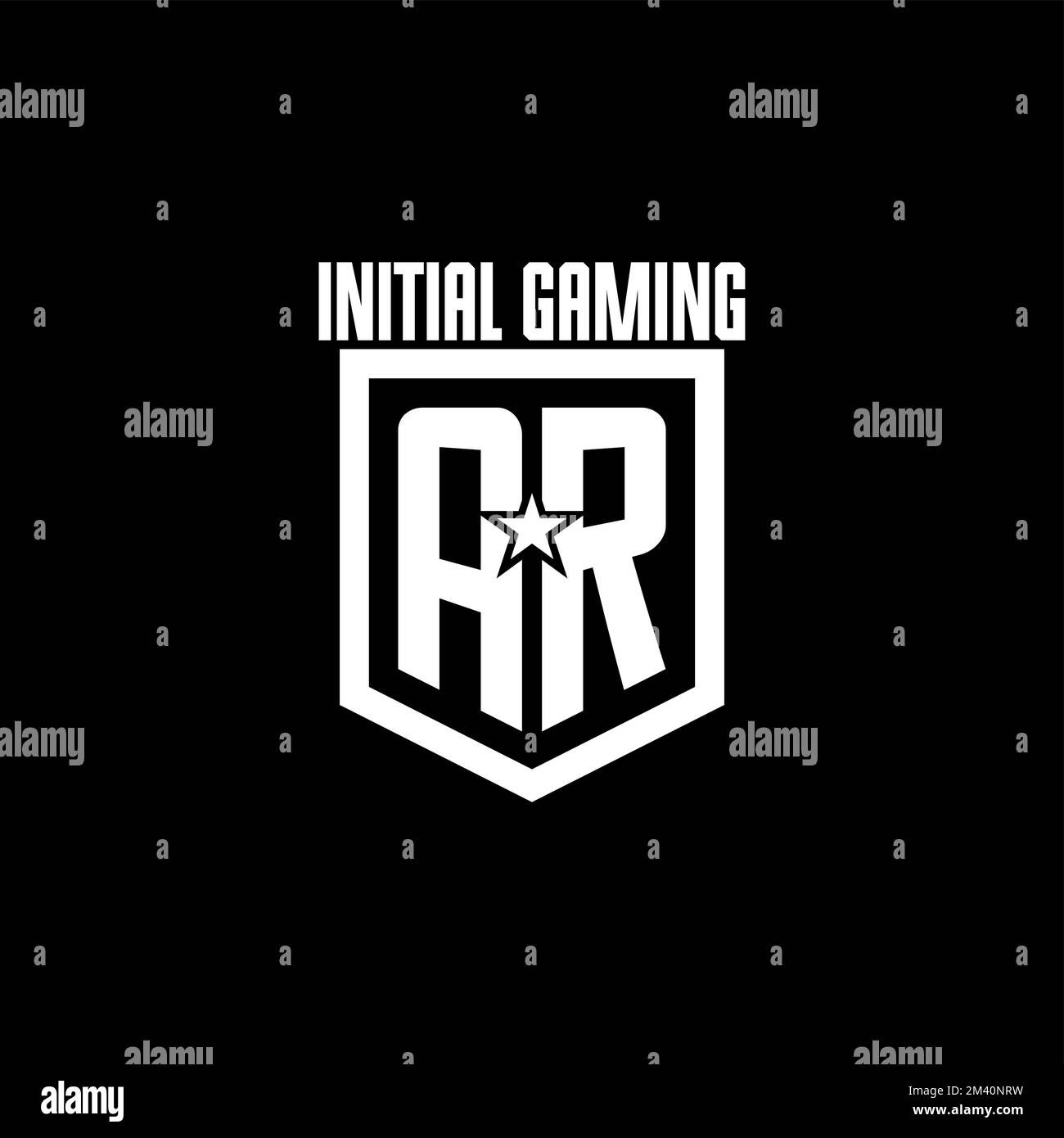 AR initial gaming logo with shield and star style design inspiration ...