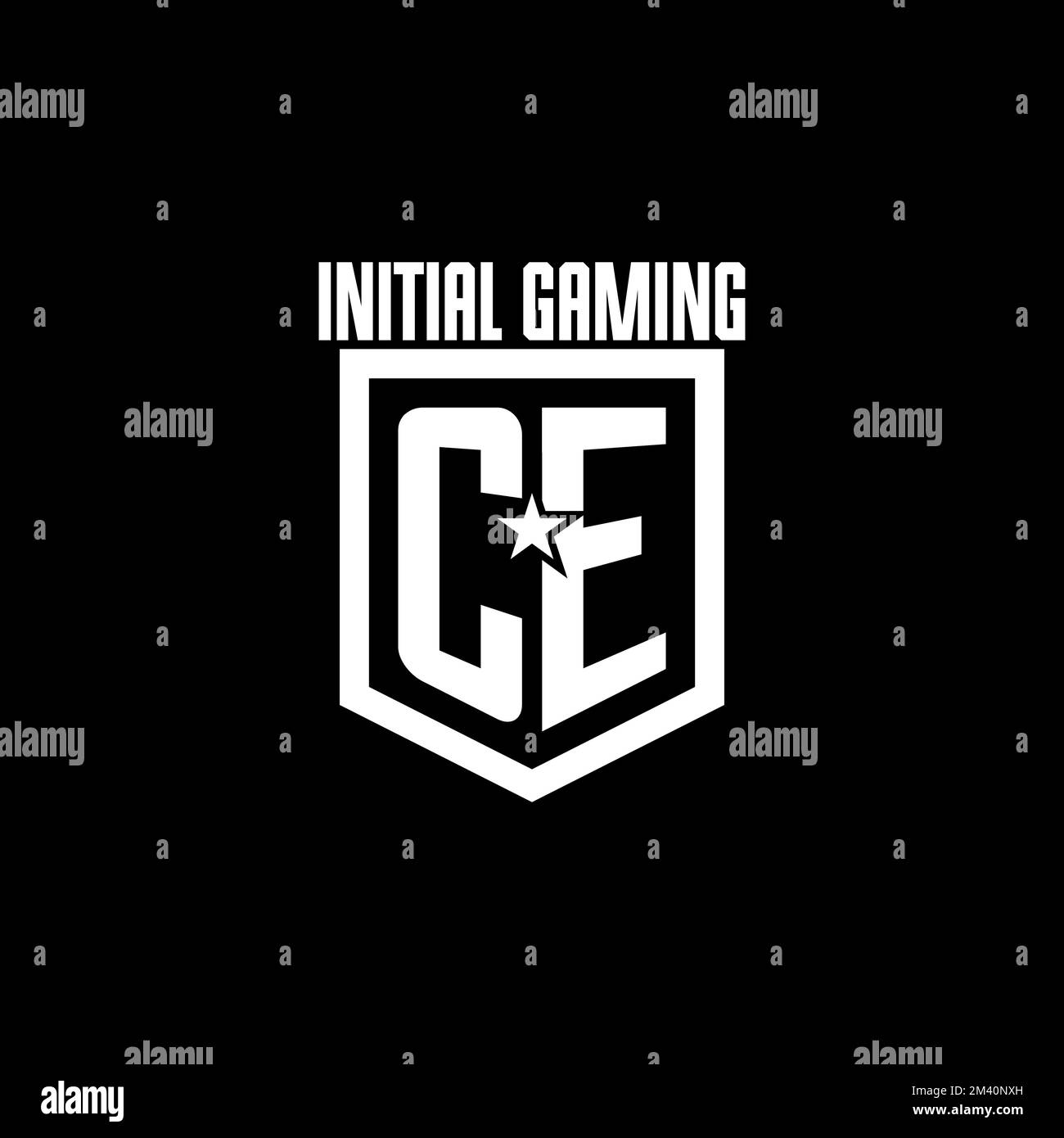 CE initial gaming logo with shield and star style design inspiration ...