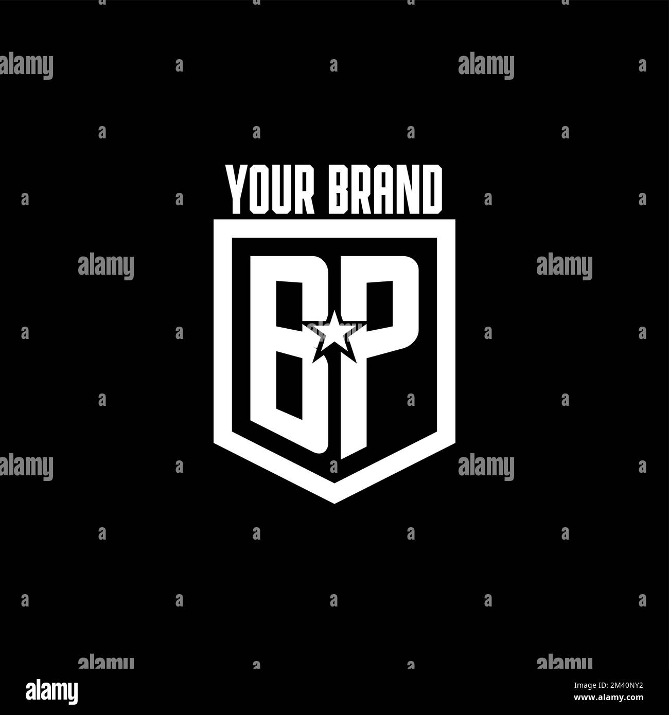 BP initial gaming logo with shield and star style design inspiration ...