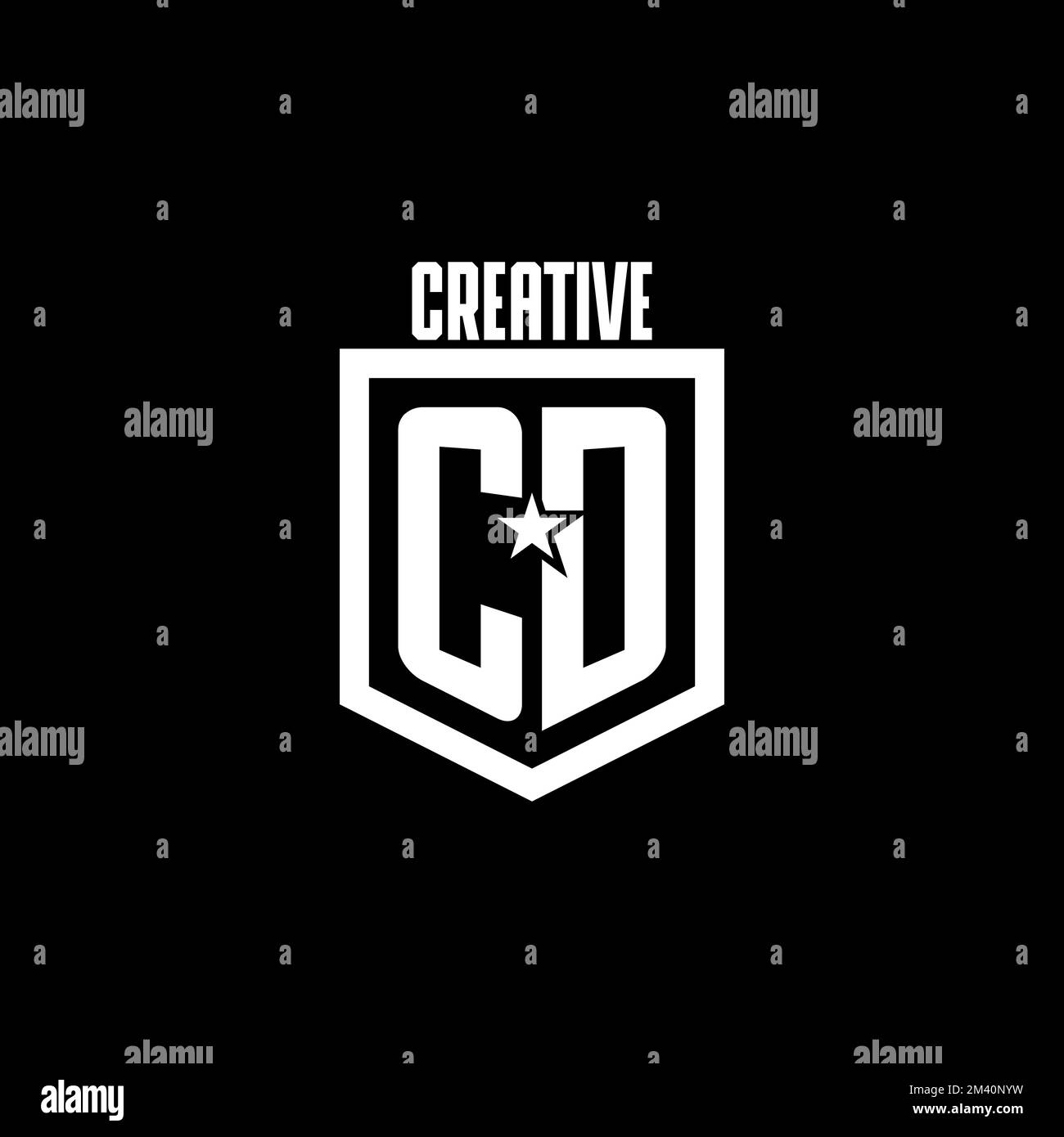 CD initial gaming logo with shield and star style design inspiration ...