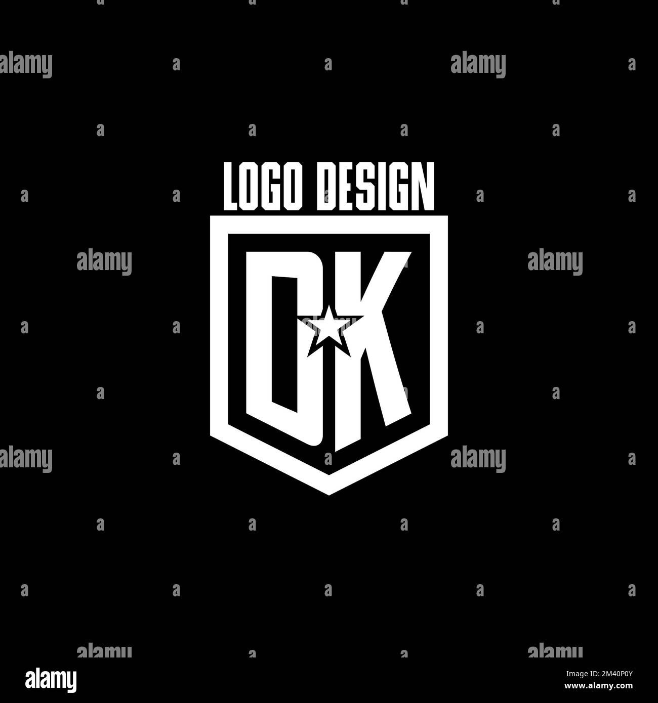 DK initial gaming logo with shield and star style design inspiration ...