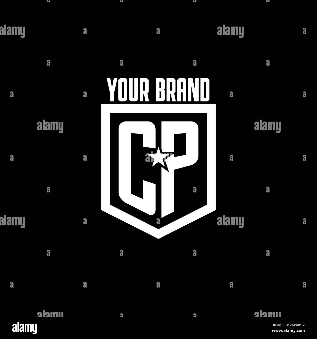 CP initial gaming logo with shield and star style design inspiration ...