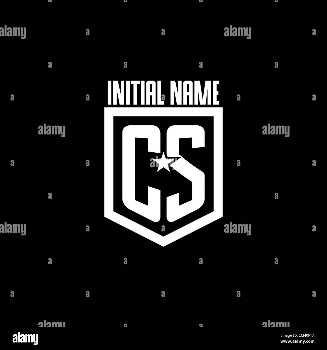CS initial gaming logo with shield and star style design inspiration ...