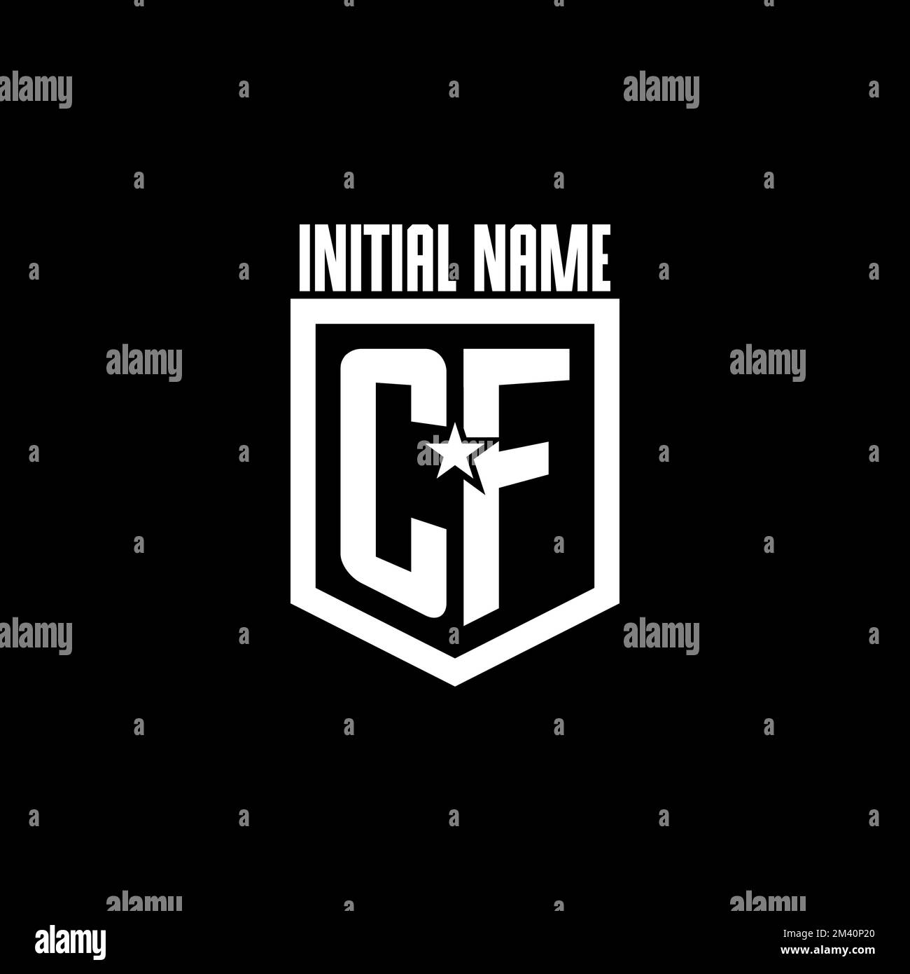 CF initial gaming logo with shield and star style design inspiration ...