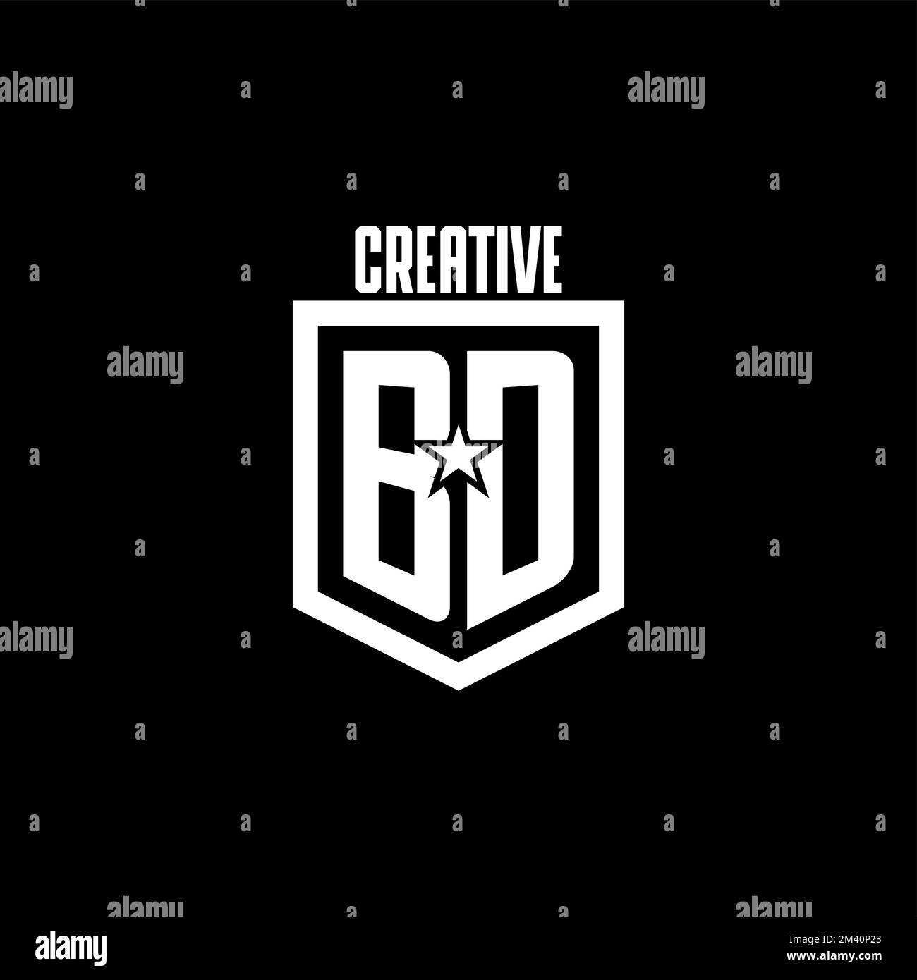 BD initial gaming logo with shield and star style design inspiration ...