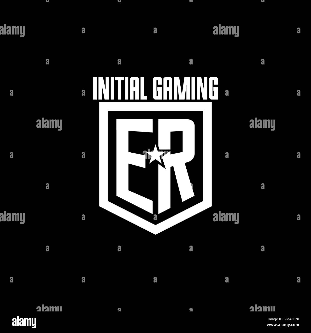 ER initial gaming logo with shield and star style design inspiration ...