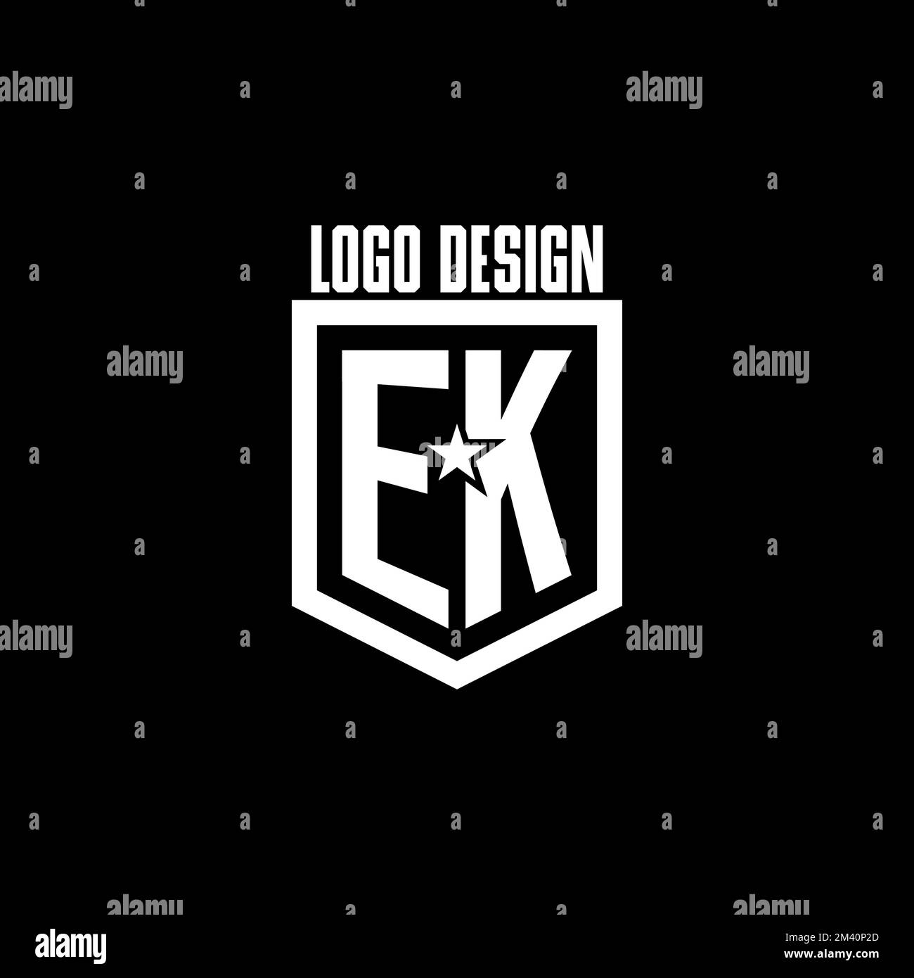 EK initial gaming logo with shield and star style design inspiration Stock Vector Image & Art ...