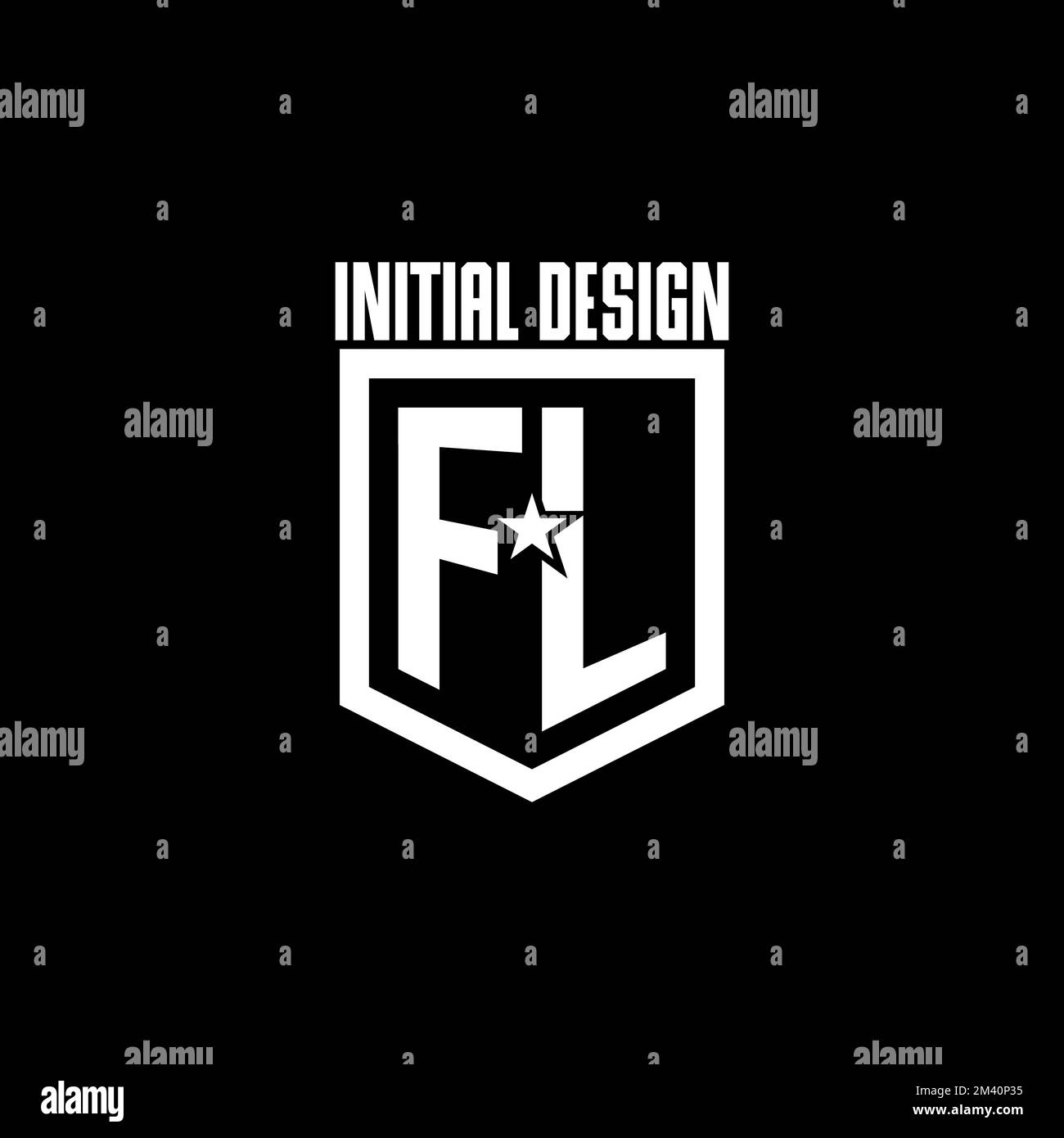 FL initial gaming logo with shield and star style design inspiration ...