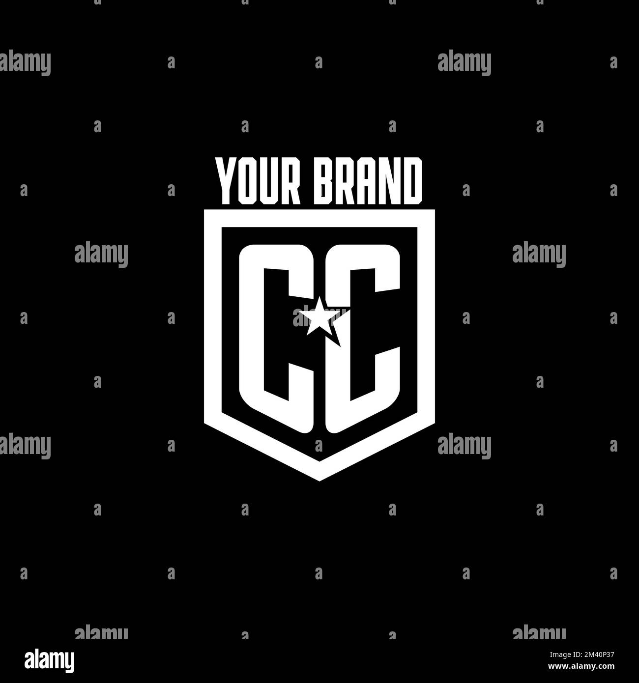 CC initial gaming logo with shield and star style design inspiration ...