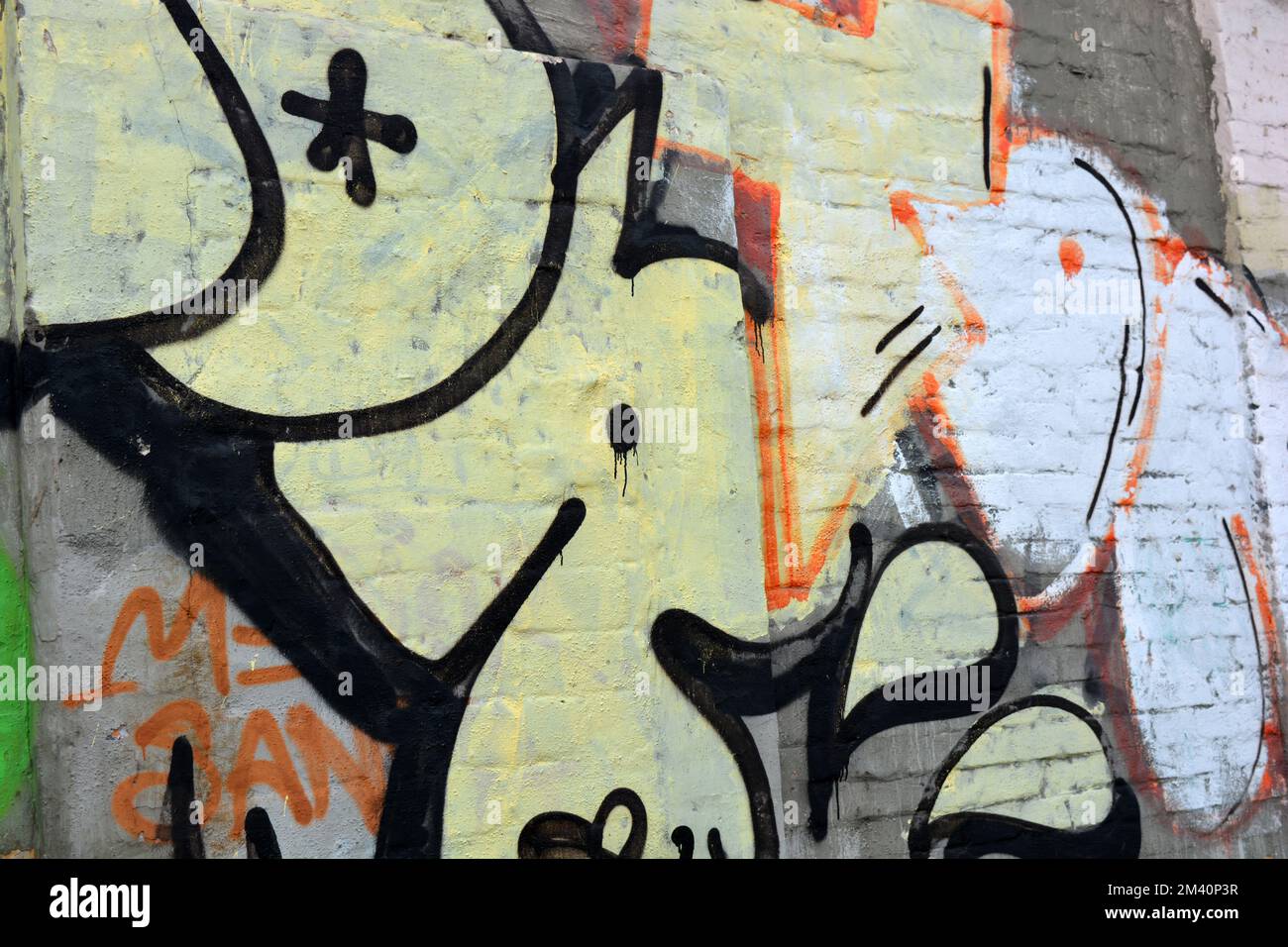 Graffiti word JOBYOR Drawn by a lapdog in yellow letters with an funny ...