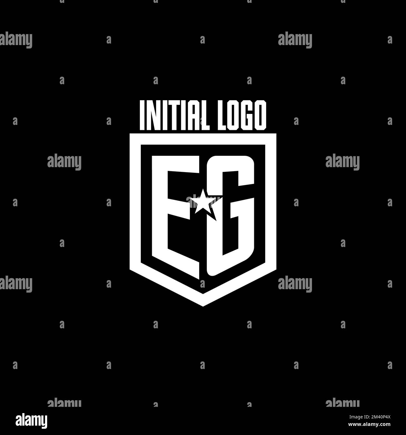 EG initial gaming logo with shield and star style design inspiration ...