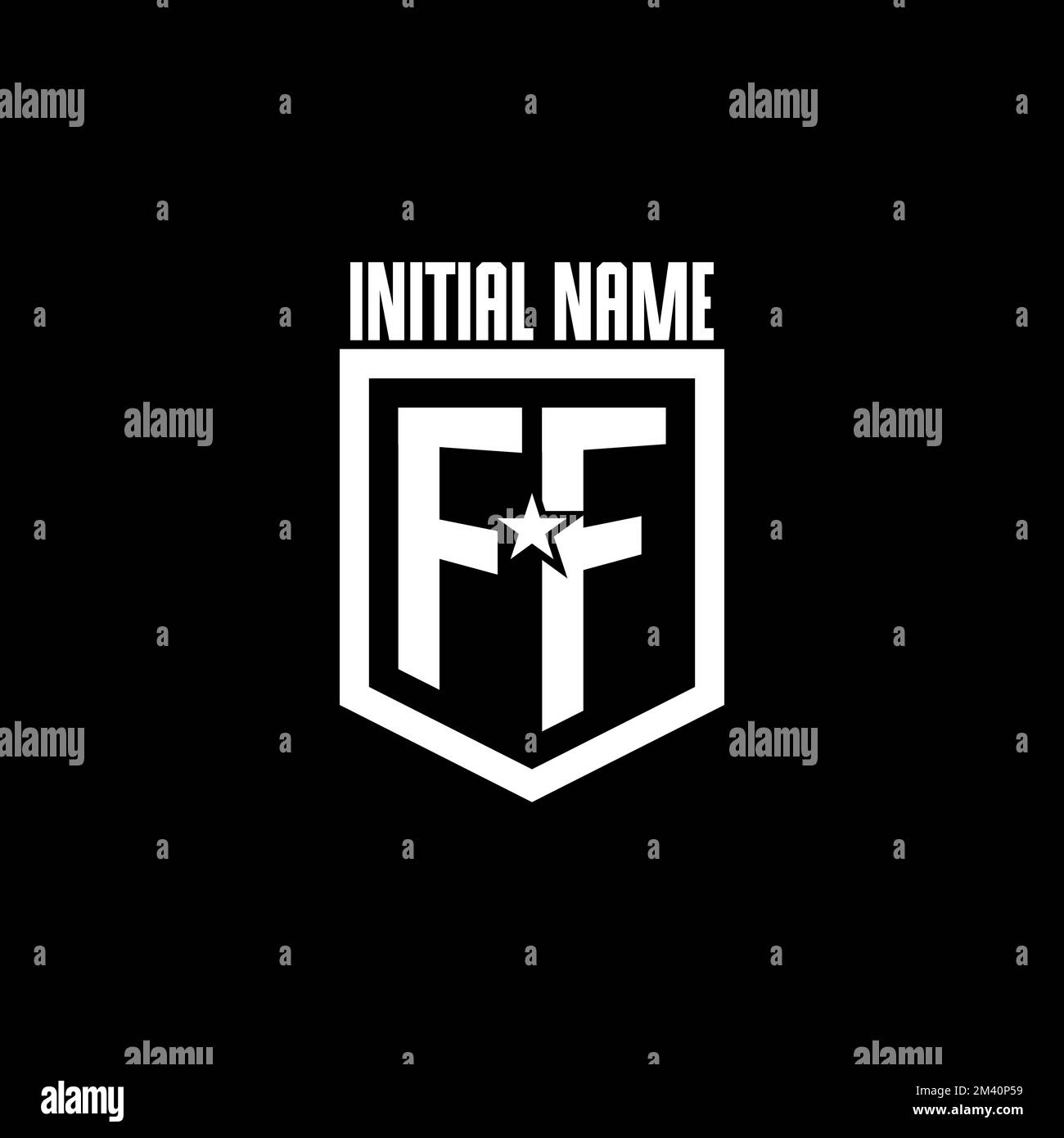 FF initial gaming logo with shield and star style design inspiration ...