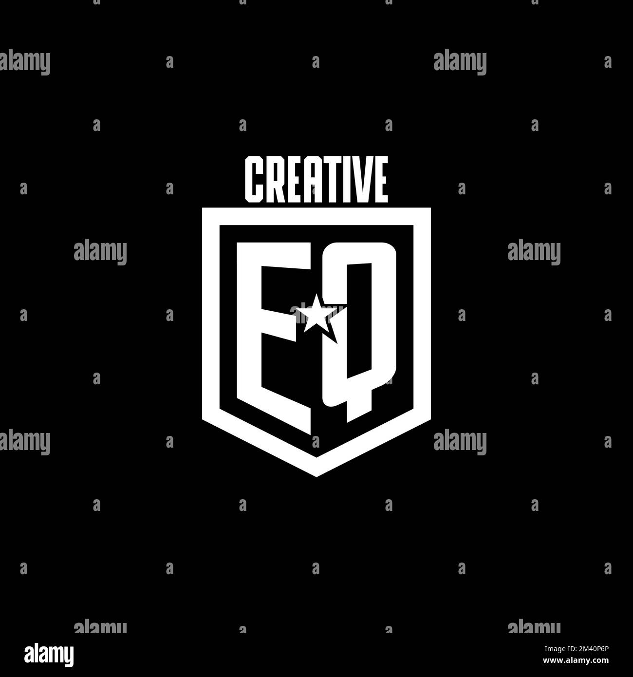 EQ initial gaming logo with shield and star style design inspiration ...