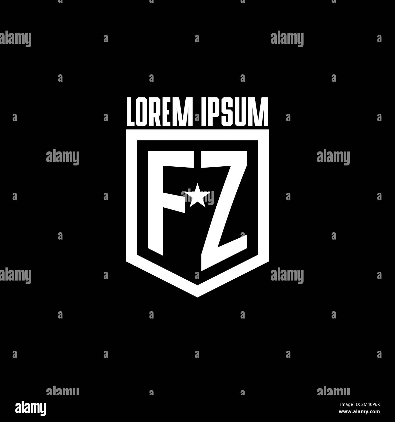 FZ initial gaming logo with shield and star style design inspiration ...