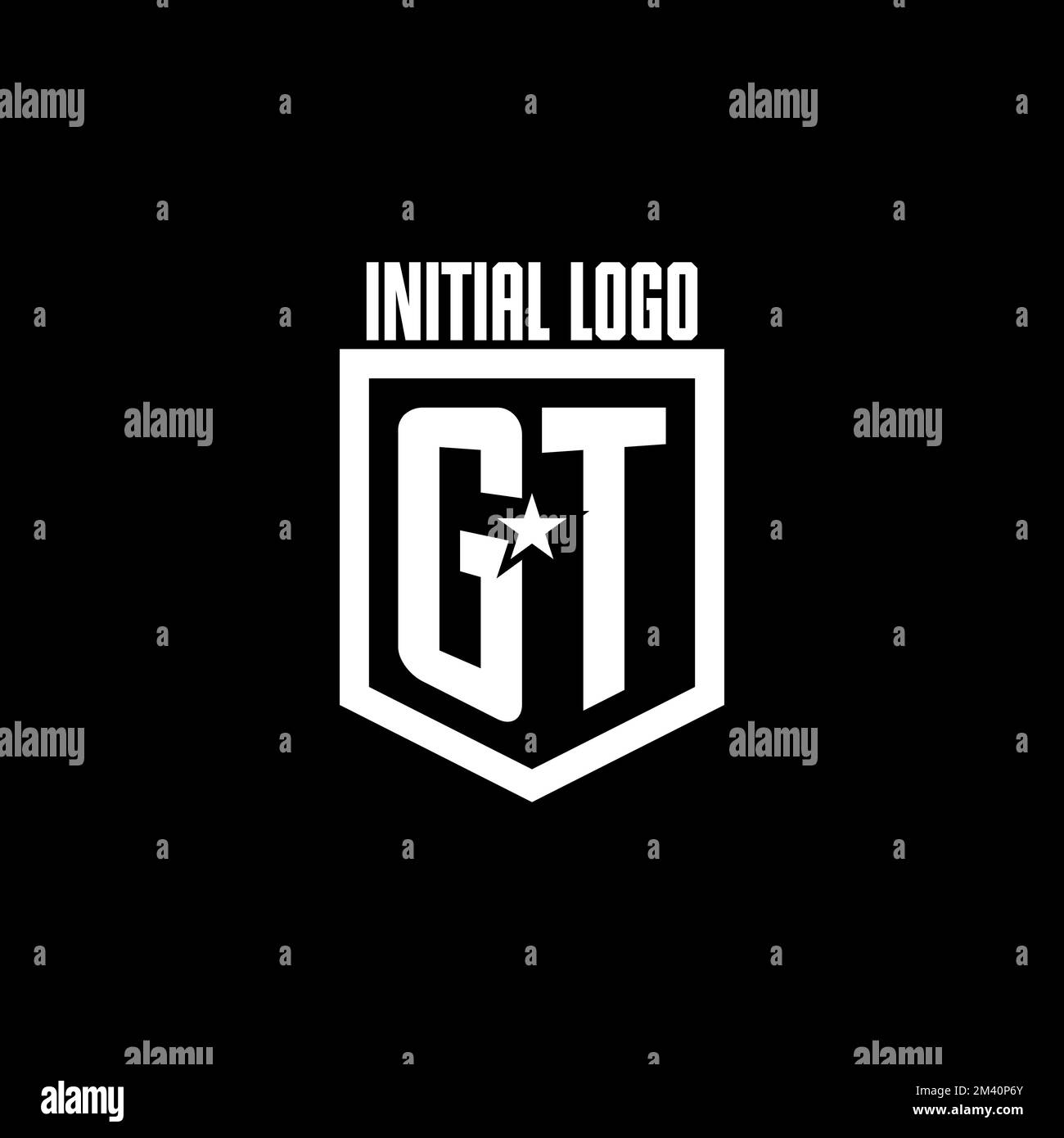 GT initial gaming logo with shield and star style design inspiration ...