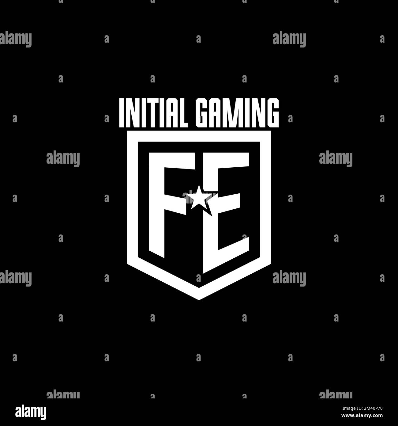FE initial gaming logo with shield and star style design inspiration ...