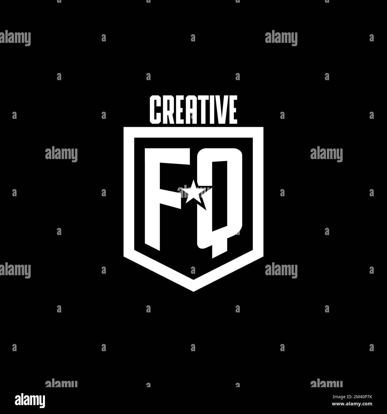 FQ initial gaming logo with shield and star style design inspiration ...
