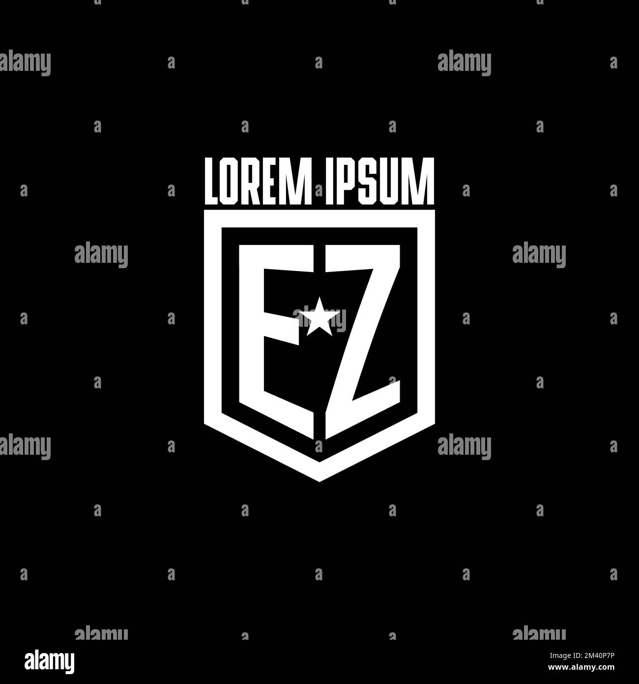 EZ initial gaming logo with shield and star style design inspiration ...