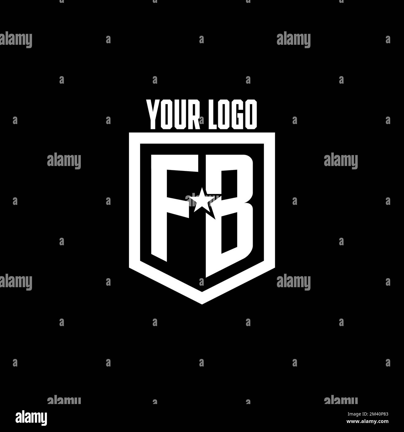 FB initial gaming logo with shield and star style design inspiration ...