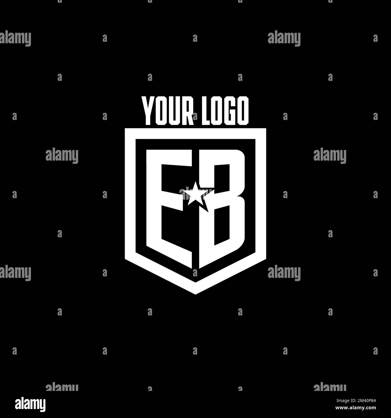 EB initial gaming logo with shield and star style design inspiration ...