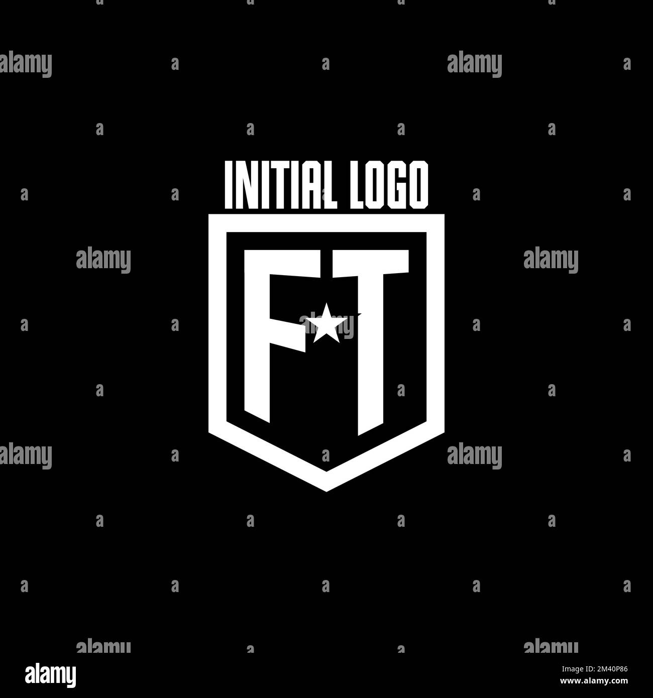 FT initial gaming logo with shield and star style design inspiration ...