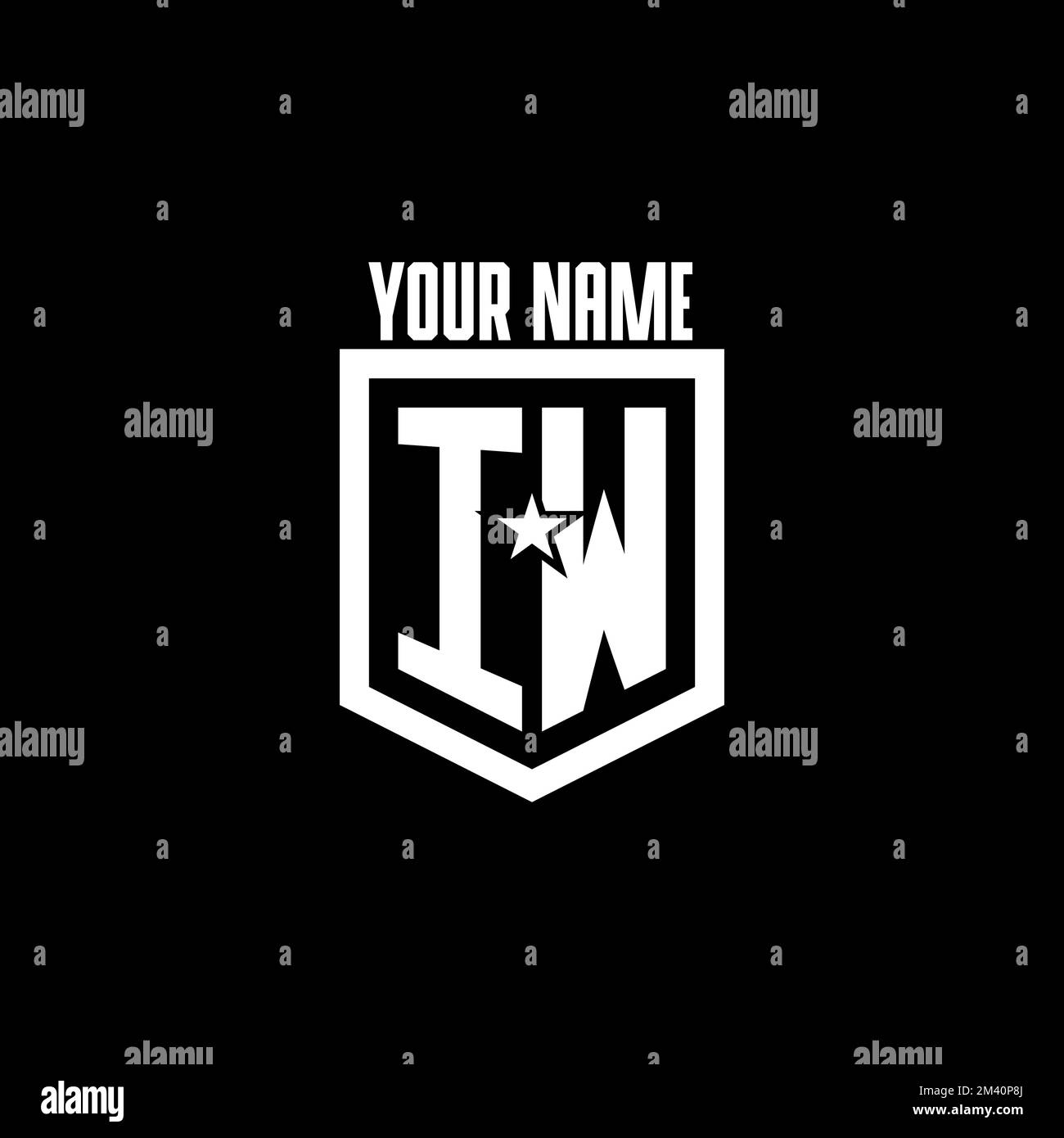 IW initial gaming logo with shield and star style design inspiration ...