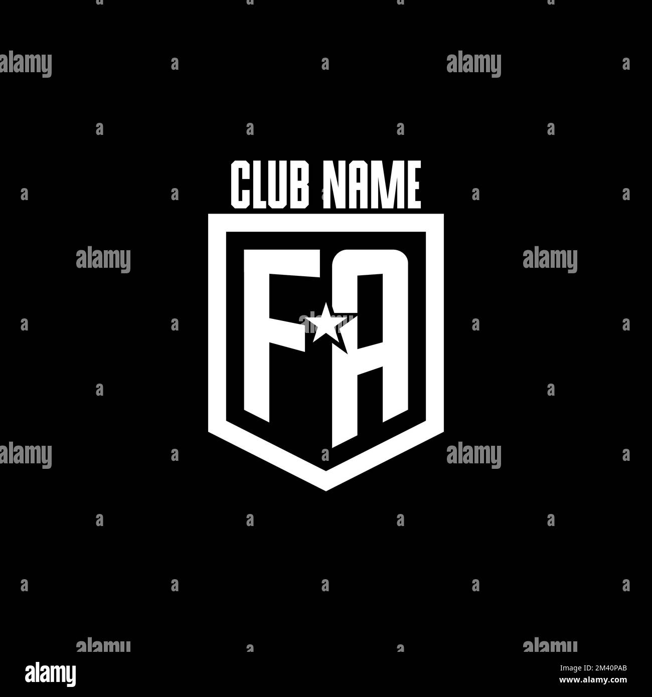 FA initial gaming logo with shield and star style design inspiration ...
