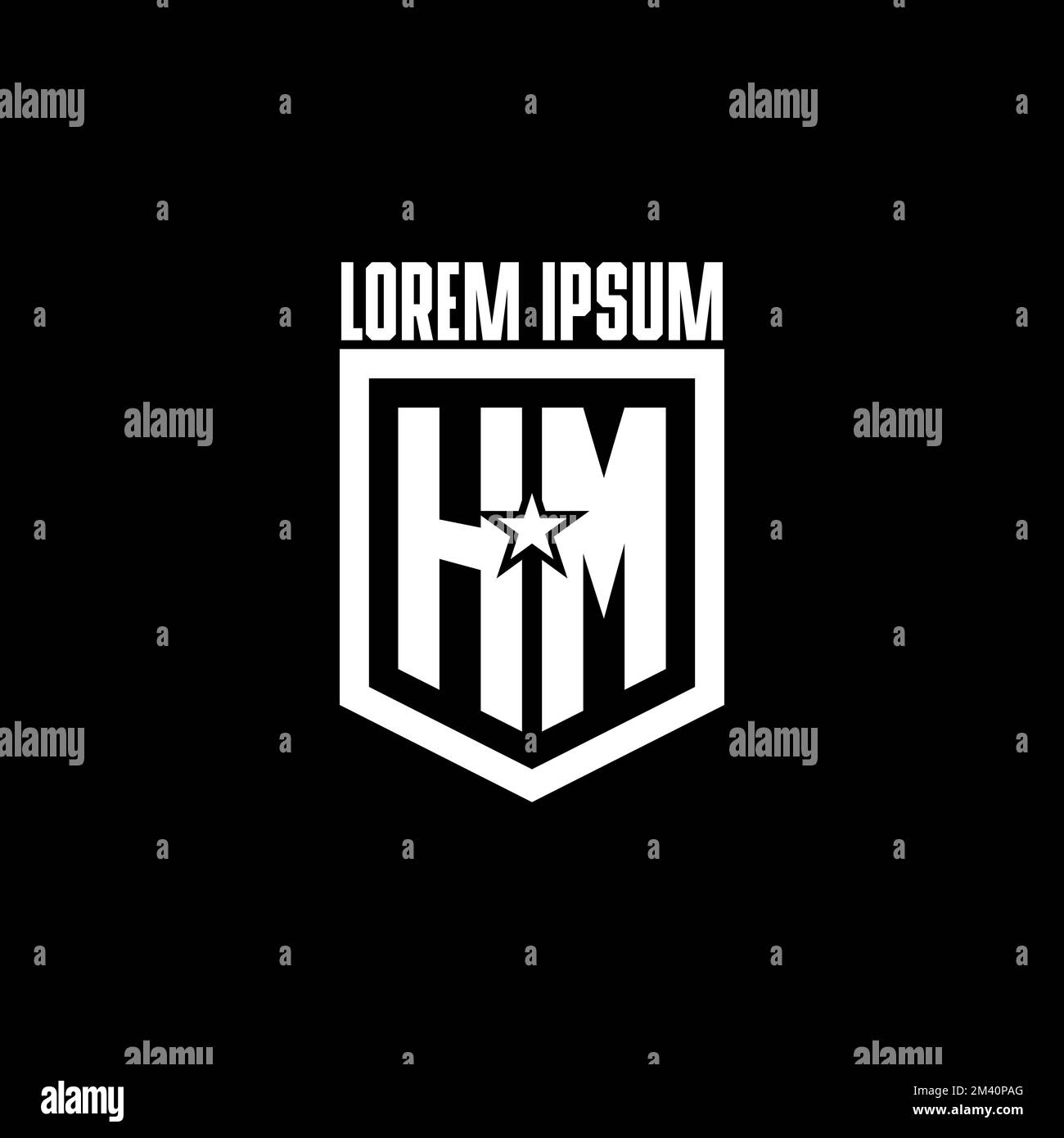 Hm logo design Black and White Stock Photos & Images - Alamy