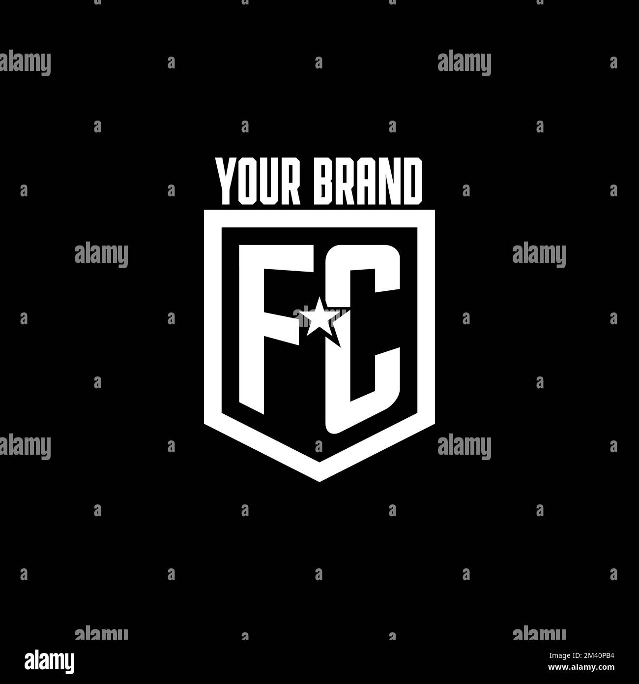 FC initial gaming logo with shield and star style design inspiration Stock Vector Image & Art ...