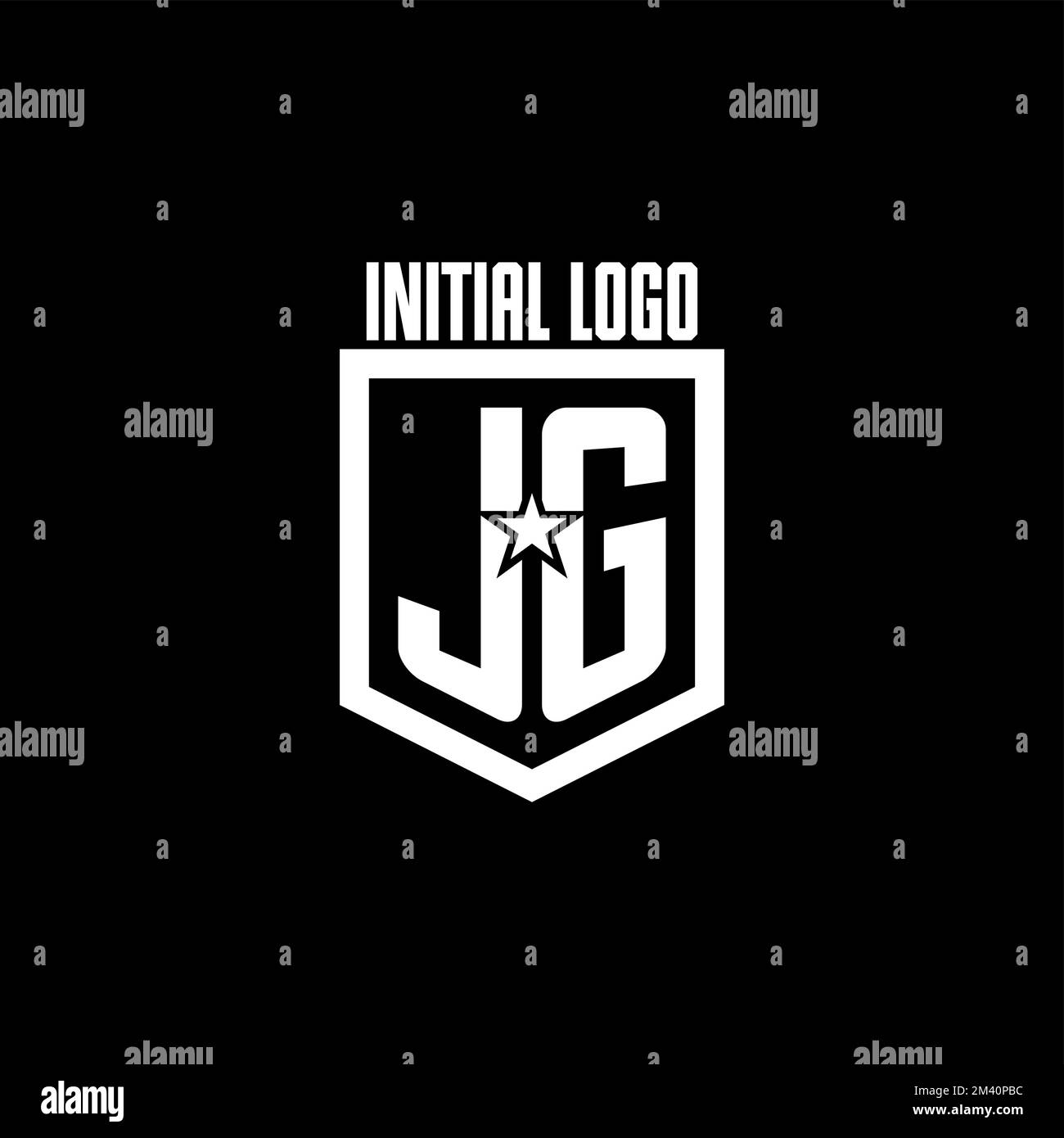 JG initial gaming logo with shield and star style design inspiration ...