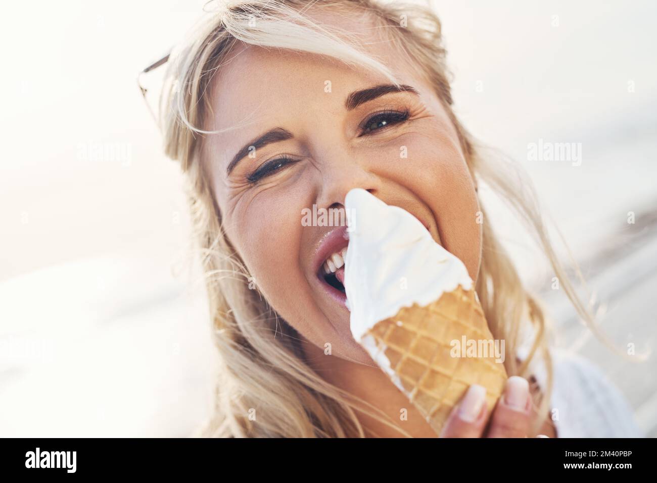 Forget the diamonds, ice cream is a girls best friend. a young woman ...
