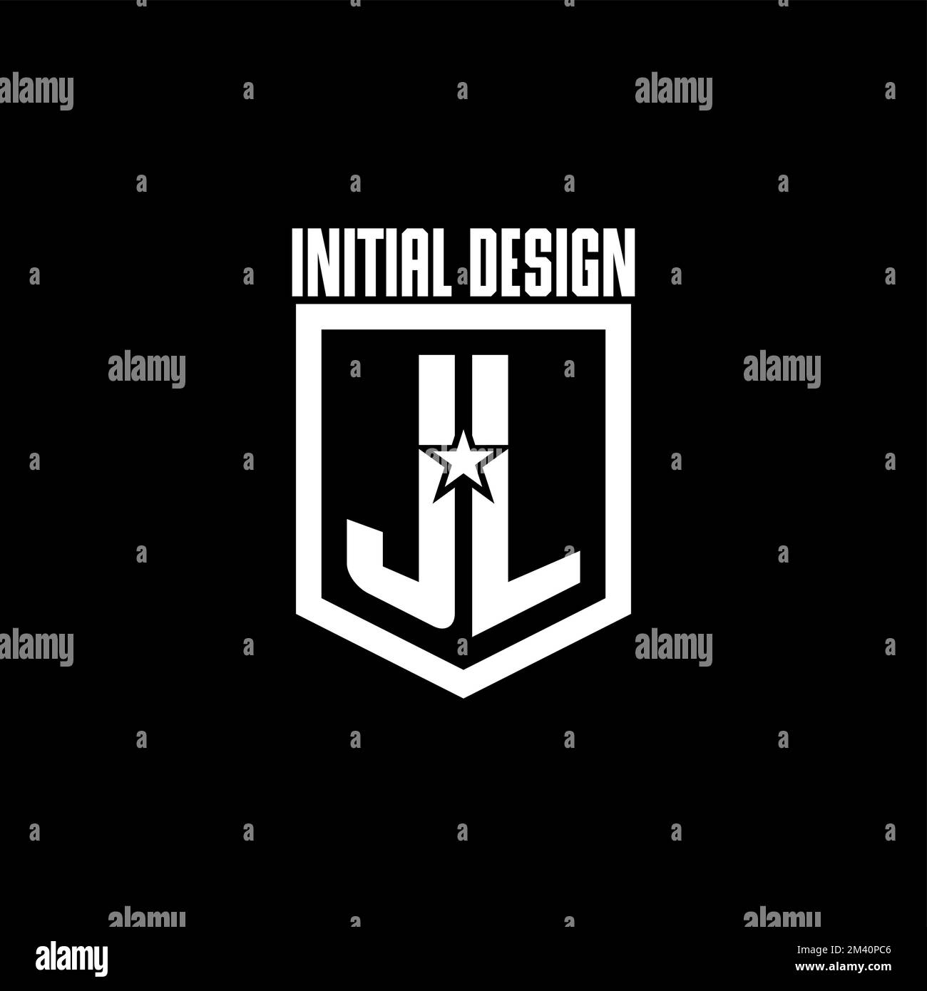 JL initial gaming logo with shield and star style design inspiration ...