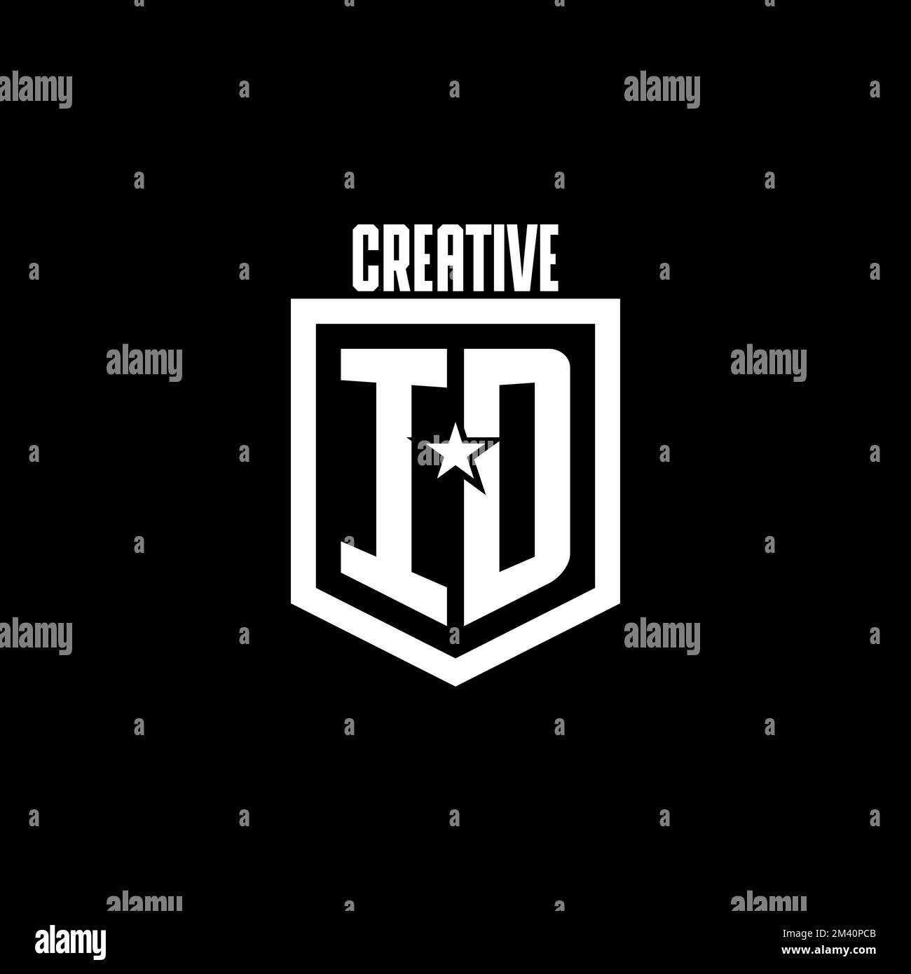 ID initial gaming logo with shield and star style design inspiration ...