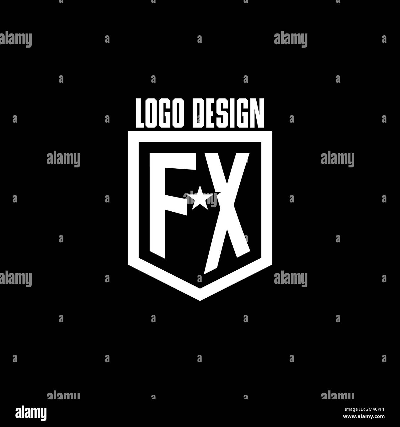 FX initial gaming logo with shield and star style design inspiration ...