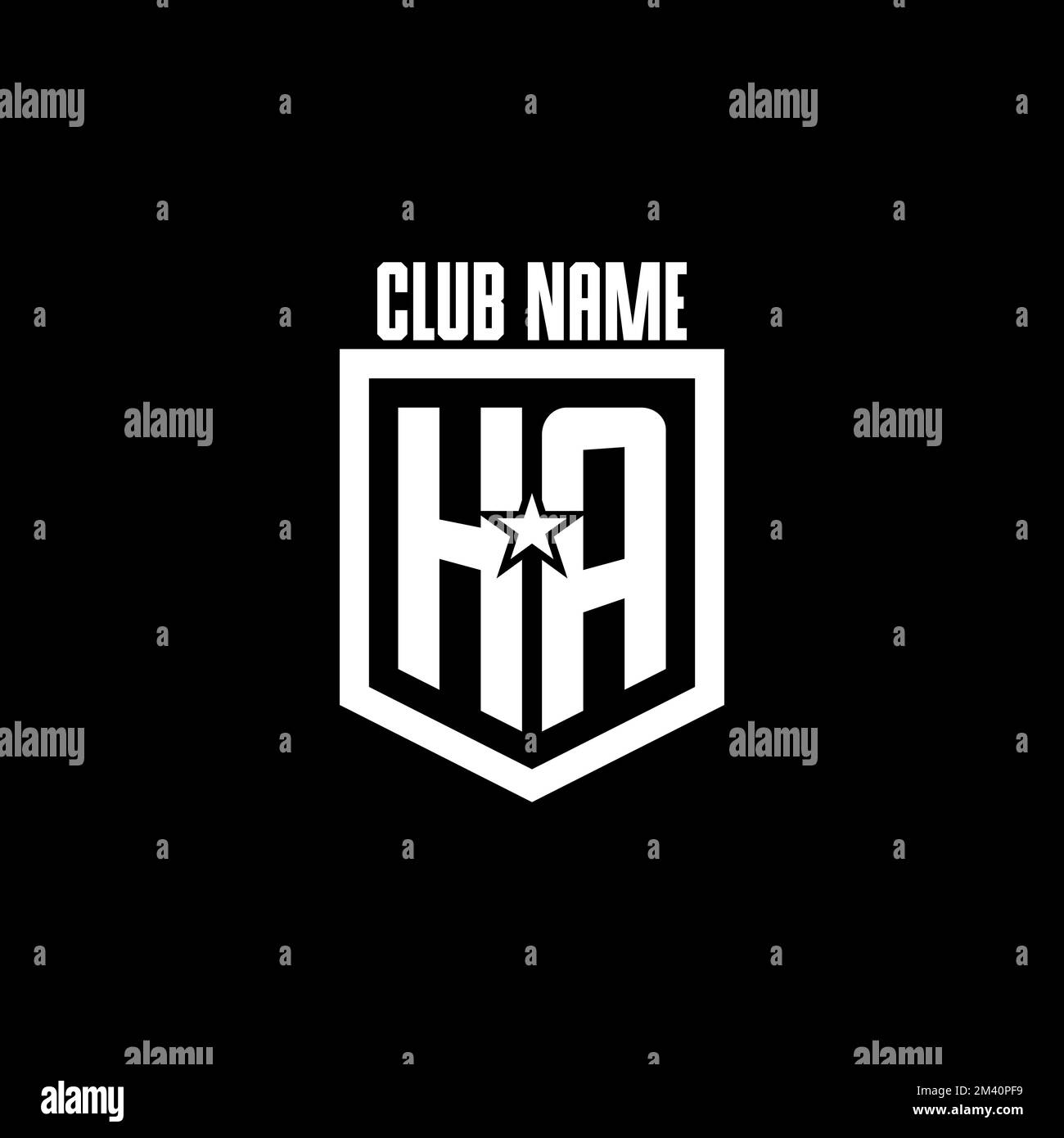 HA initial gaming logo with shield and star style design inspiration ...