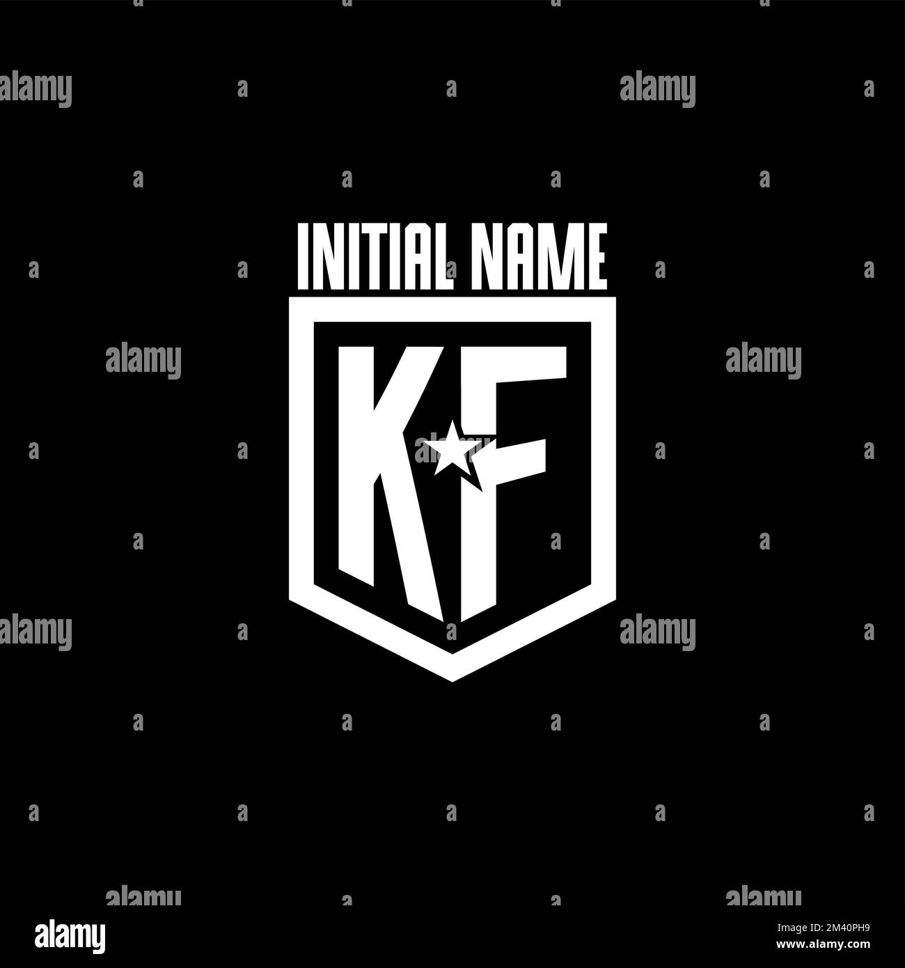 KF initial gaming logo with shield and star style design inspiration Stock Vector Image & Art ...